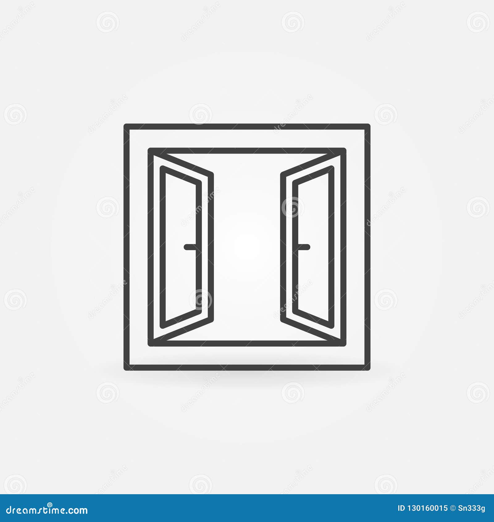Opened Window Icon. Vector Symbol in Thin Line Style Stock Vector ...