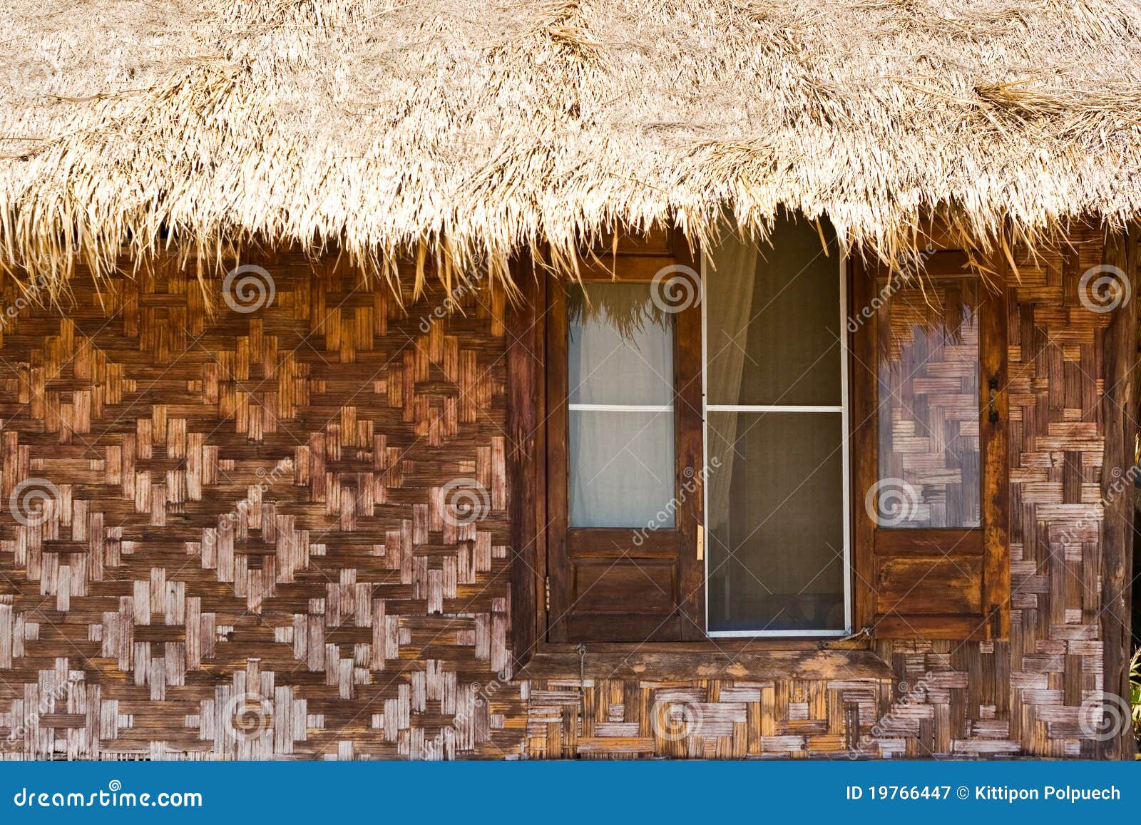 Opened Window of Little Hut Stock Image - Image of thatched, thailand ...