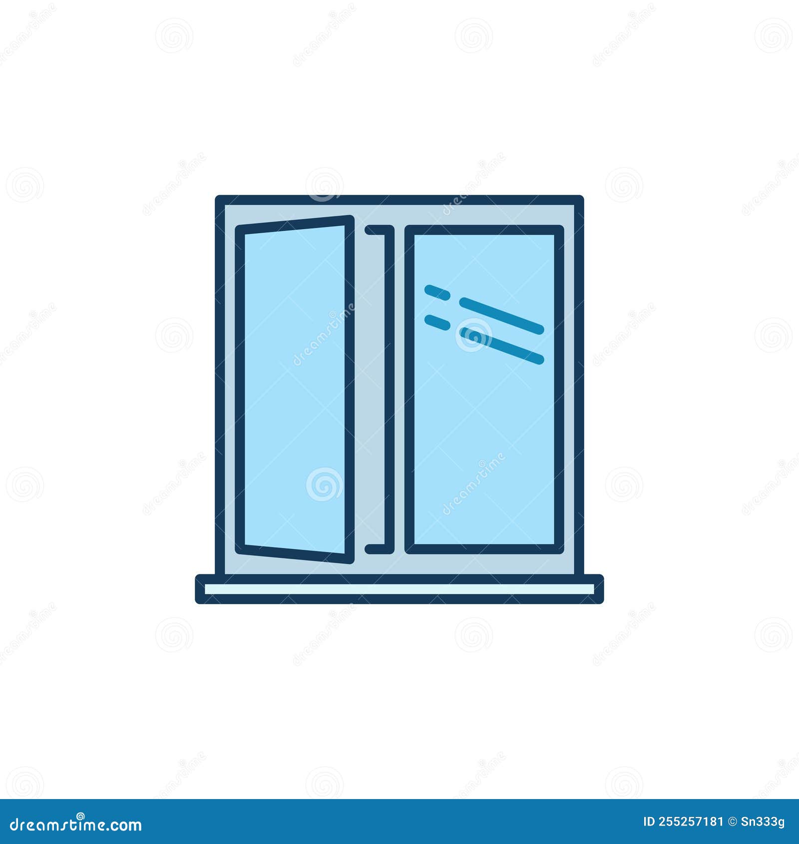 Opened Window with Sill Vector Concept Colored Icon or Sign Stock ...
