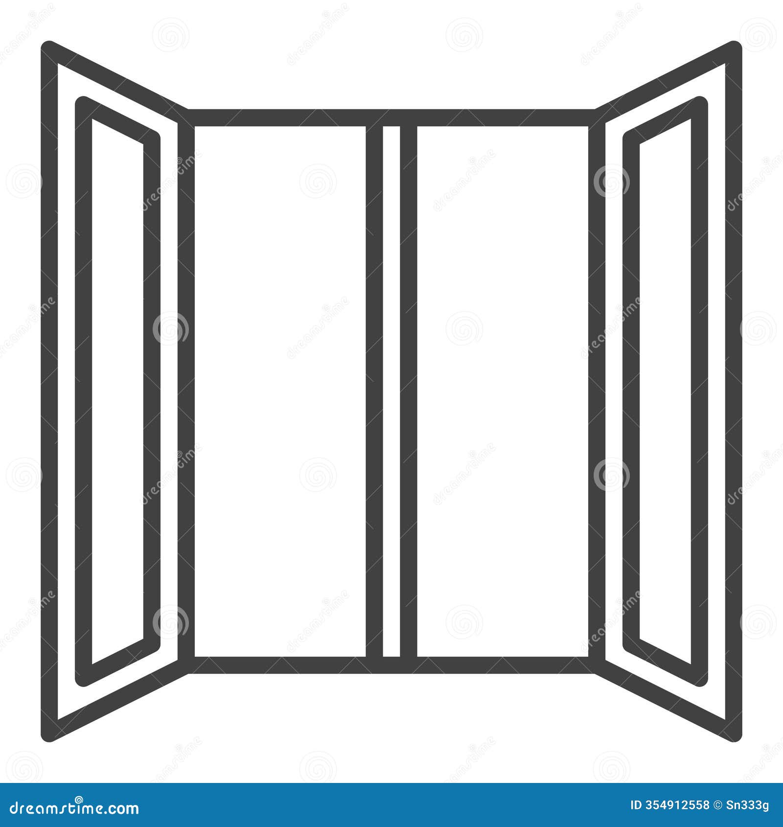 Opened Window Vector Outline Icon or Symbol Stock Illustration ...