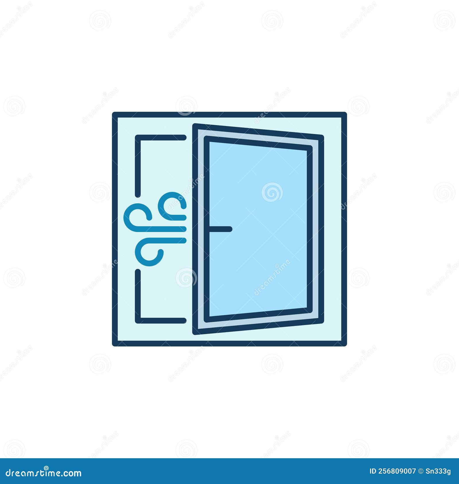 Opened Window Vector Room Airing Concept Colored Icon Stock Vector ...