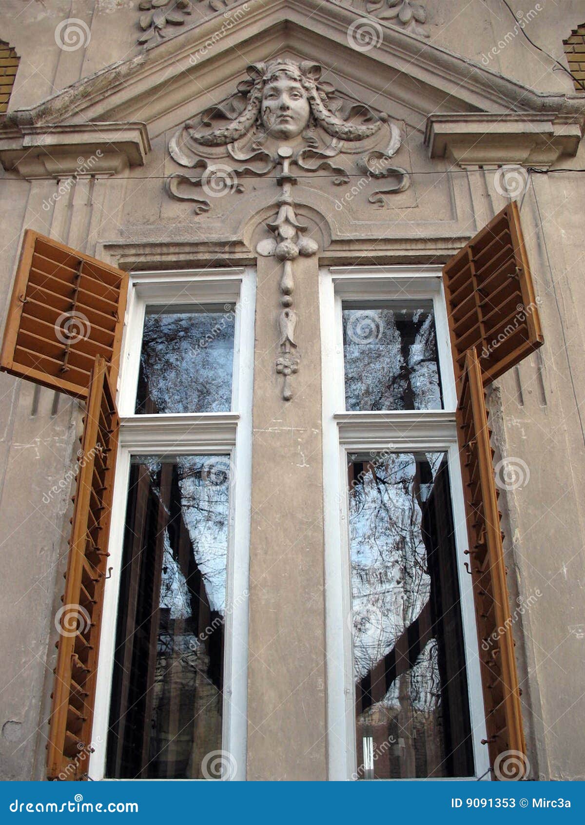 Opened windows stock image. Image of elegant, european - 9091353