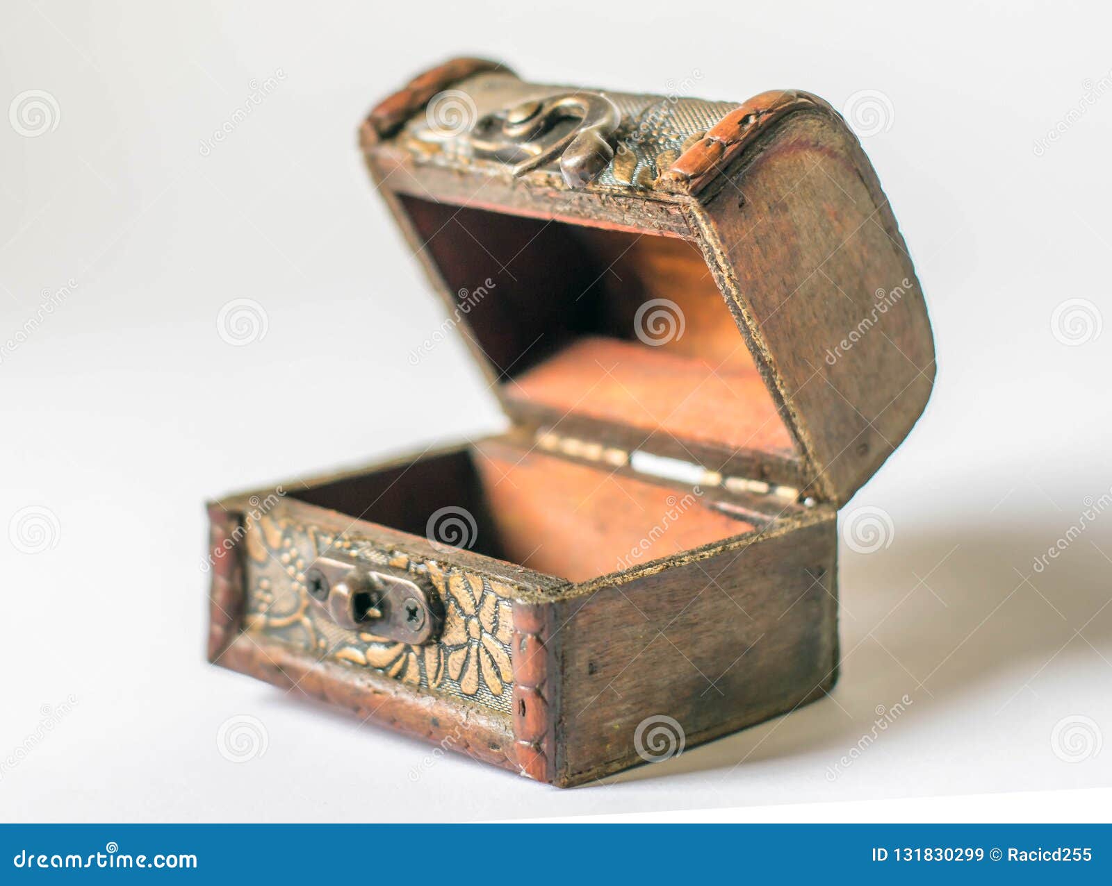 Opened Wood Box on White Background Stock Image - Image of aged ...