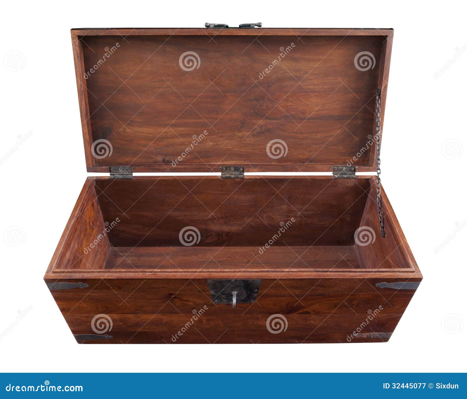Opened wooden chest stock image. Image of millinery, antique - 32445077
