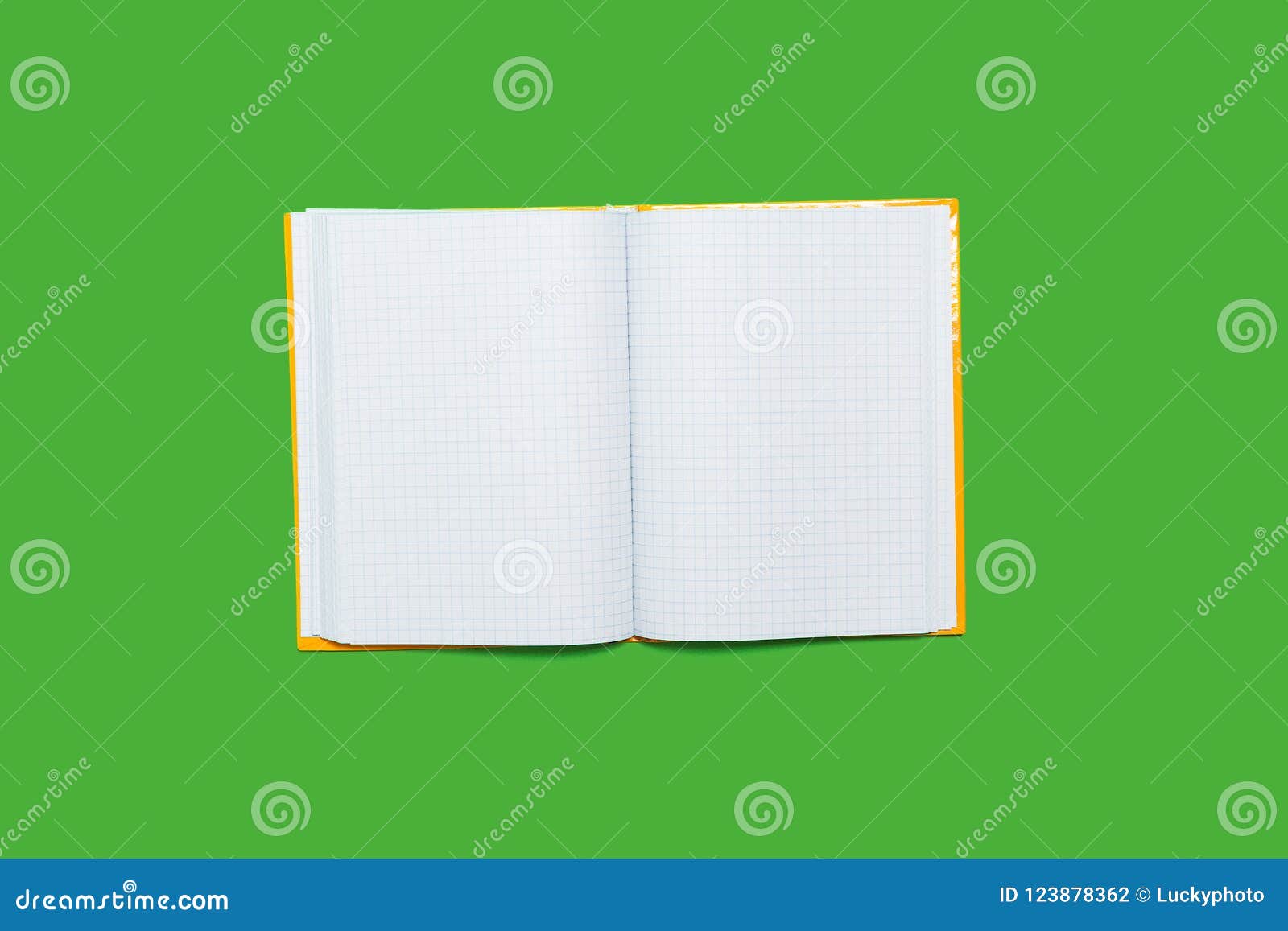 Opened Workbook on a Green Background Stock Photo - Image of background ...