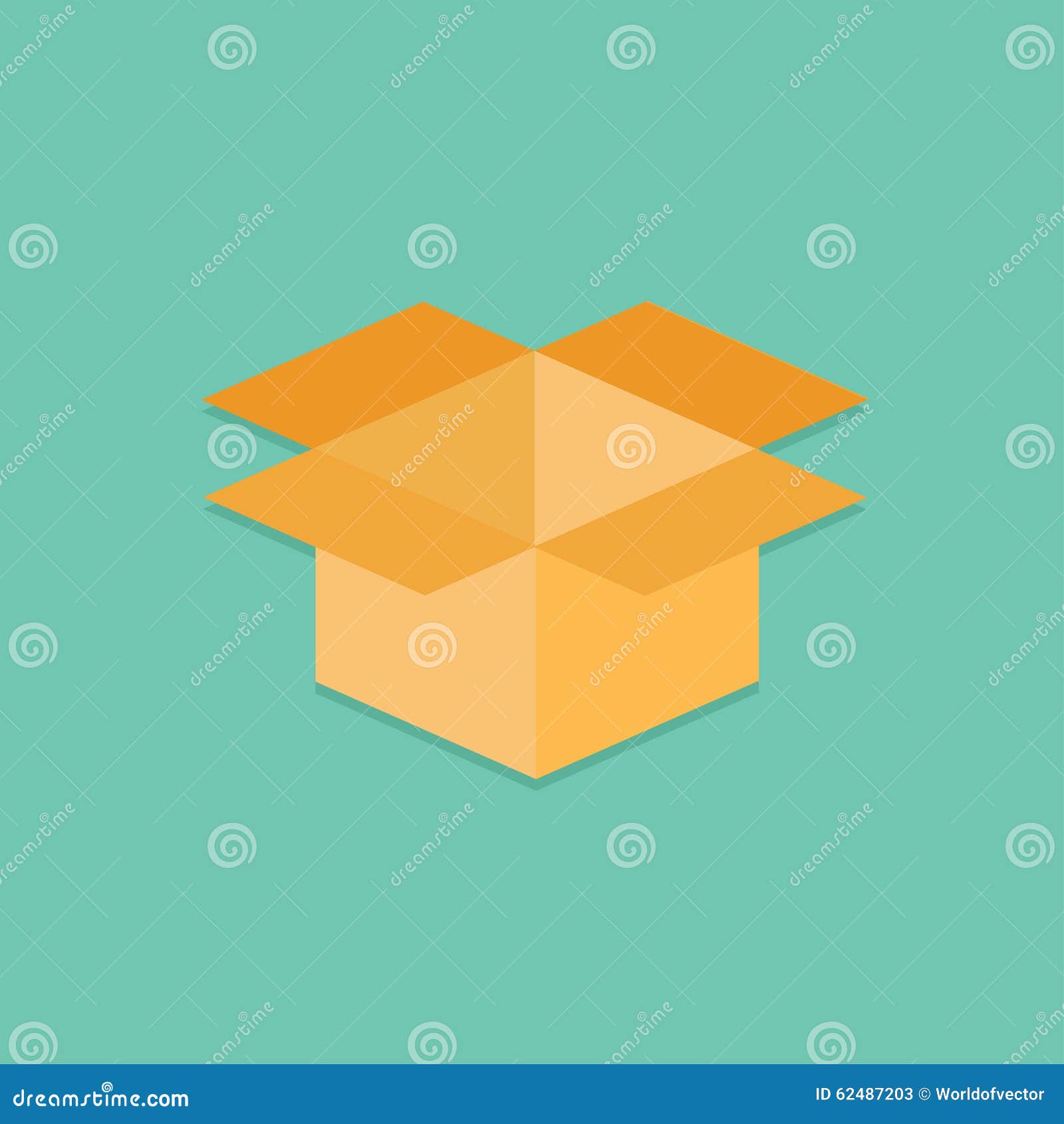 Opened Yellow Cardboard Package Box. Flat Design Style Stock Vector ...