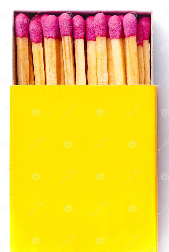 Opened yellow matchbox stock photo. Image of light, pink - 14808890