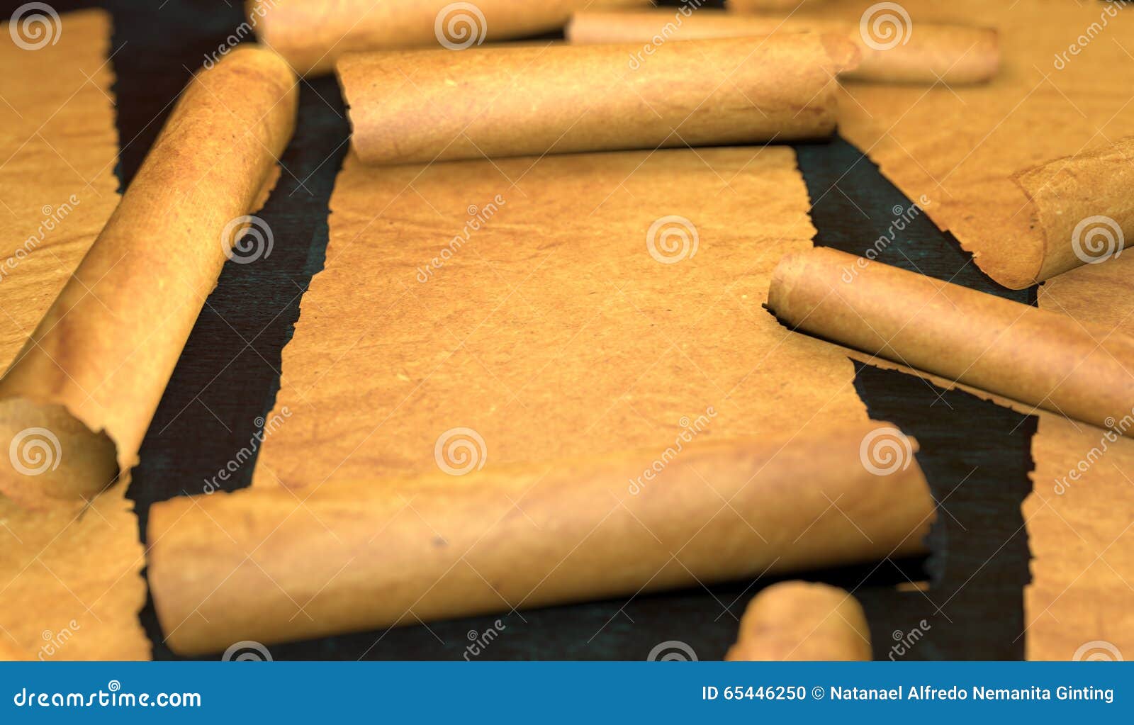 Openend Oude Document 3D Rol Stock Illustratie - Illustration of ...