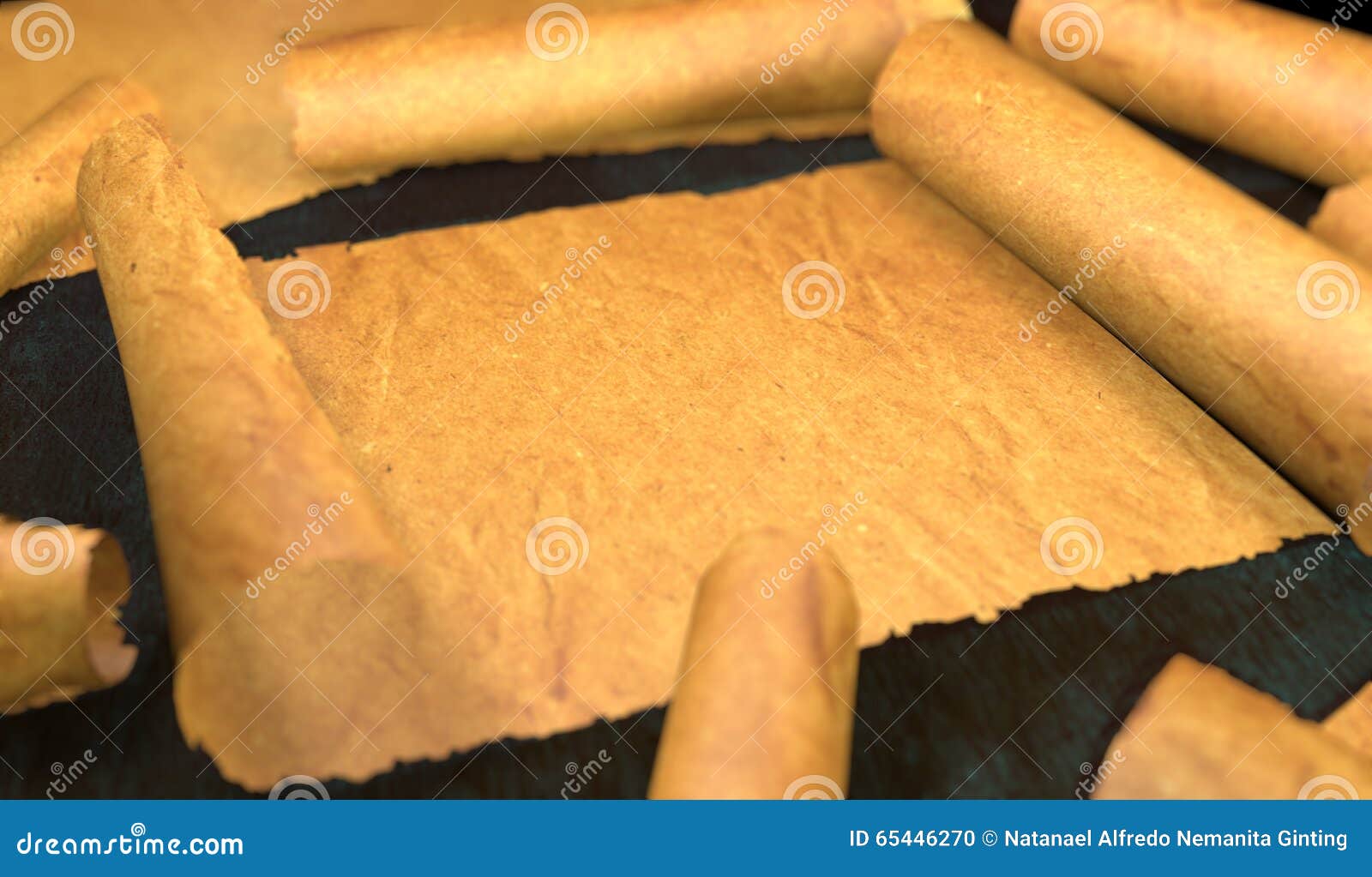 Openend Oude Document 3D Rol Stock Illustratie - Illustration of ...