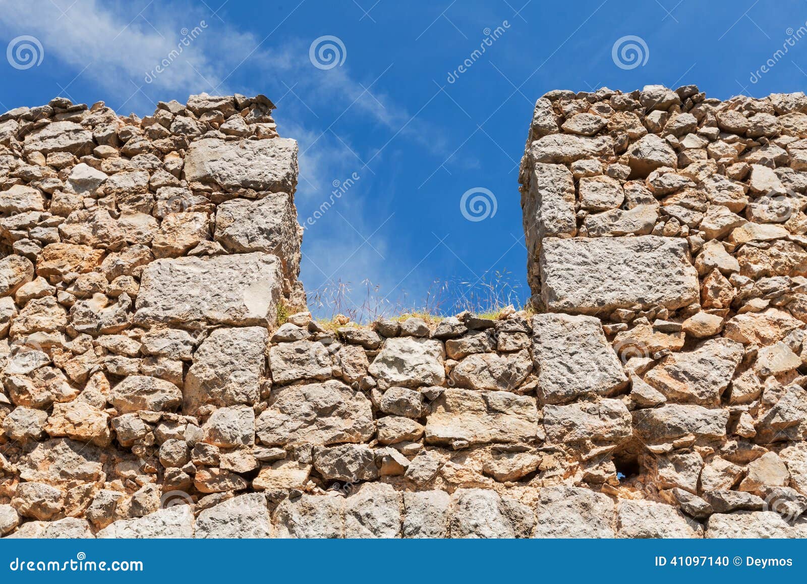 Opening in the Ancient Protective Stone Wall Stock Photo - Image of ...