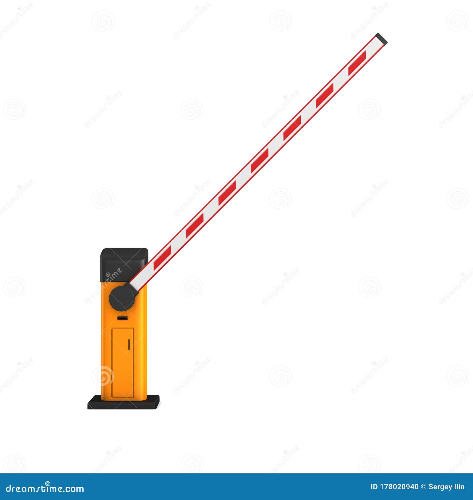 Opening Automatic Barrier on White Background. Isolated 3D Illustration ...