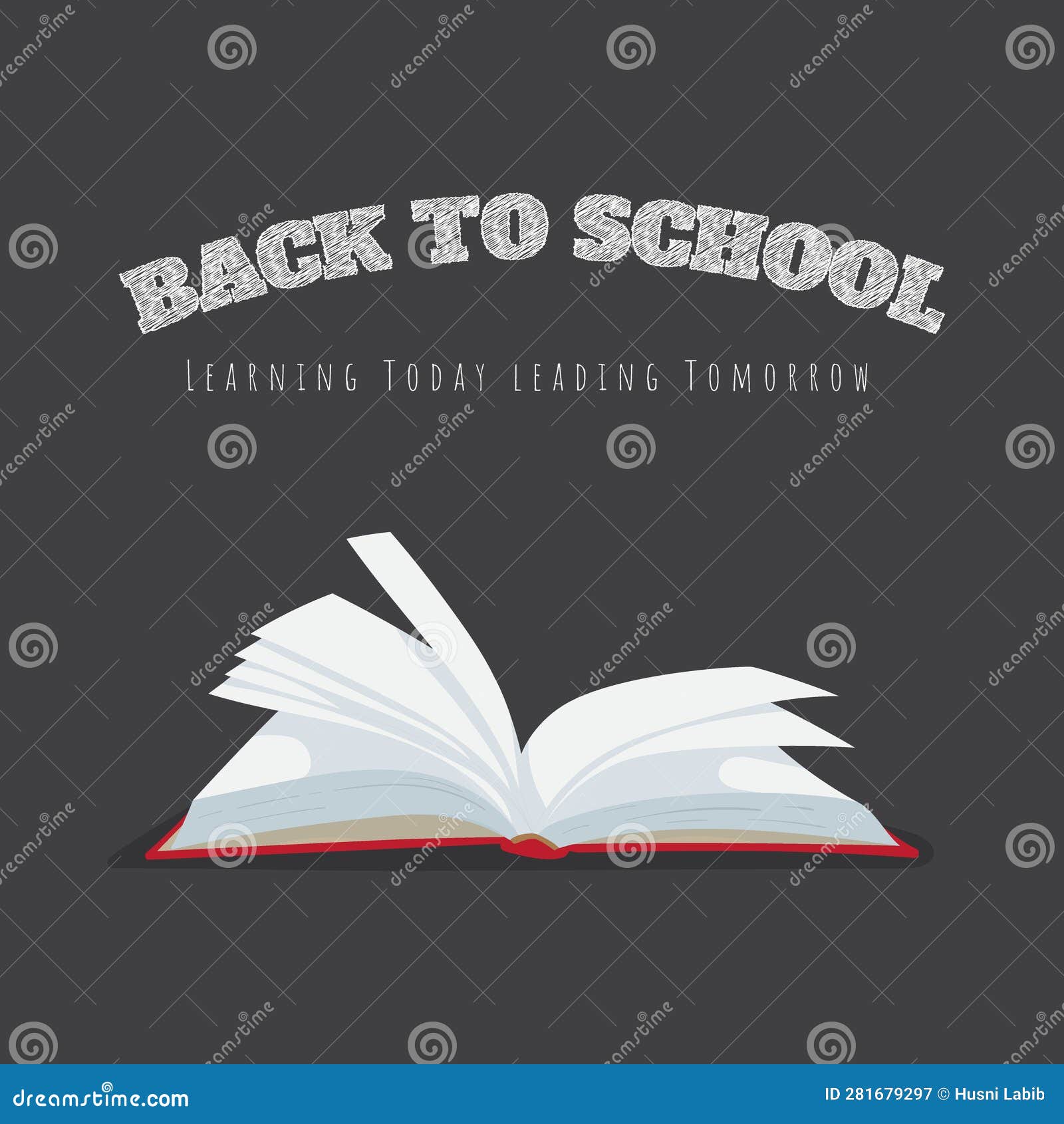 Opening Book Design with Typography of Back To School in Chalk Effect ...