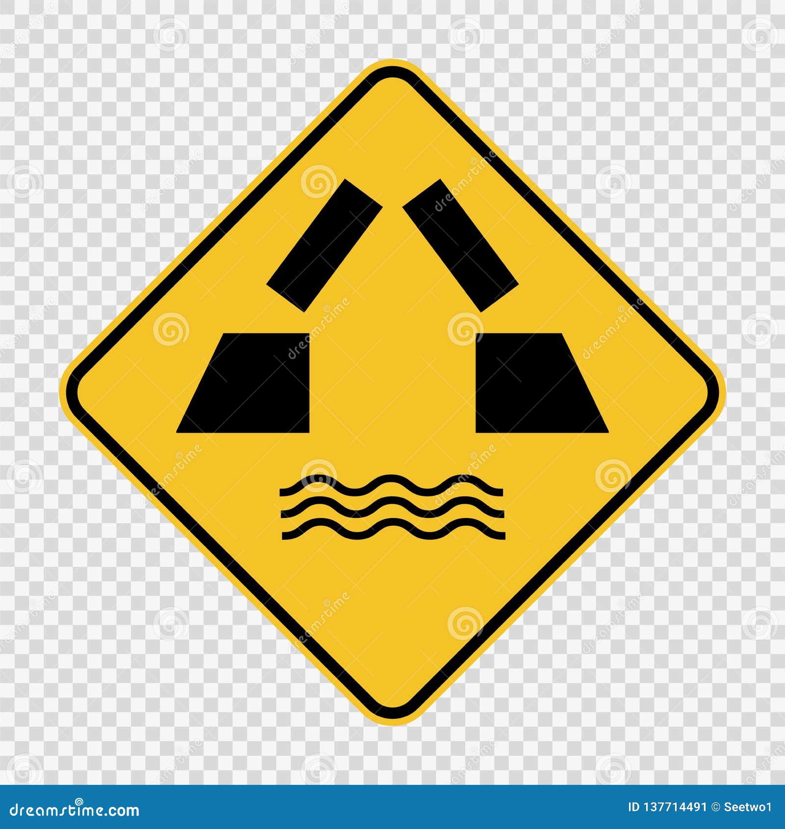 Opening Bridge Sign On Transparent Background Cartoon Vector ...