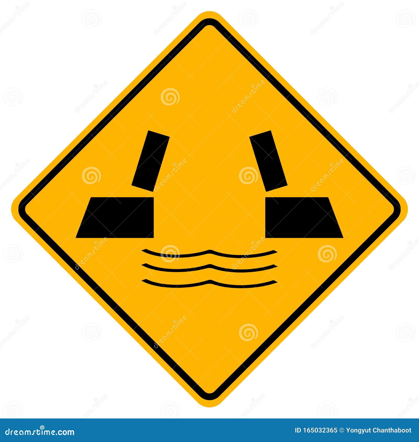 Opening Bridge Traffic Road Sign,Vector Illustration, Isolate on White ...