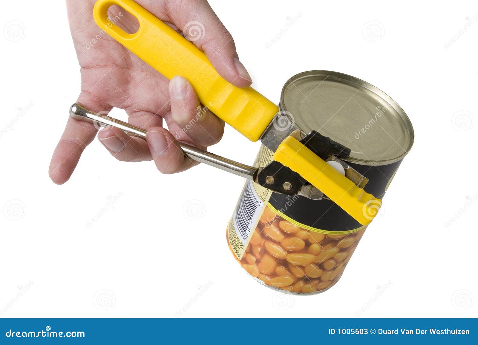 Opening can stock image. Image of consume, beans, hand - 1005603