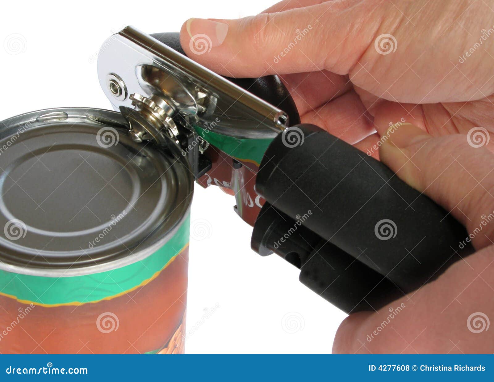 Opening a can stock photo. Image of isolated, tool, rotary - 4277608