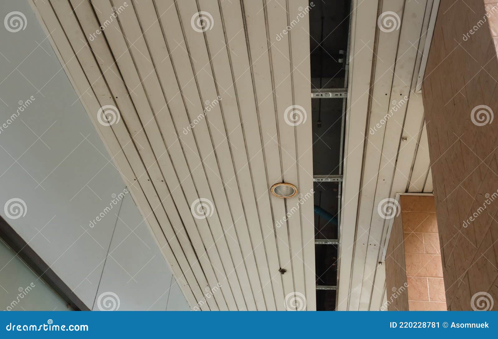 Opening in the ceiling stock image. Image of downlight - 220228781
