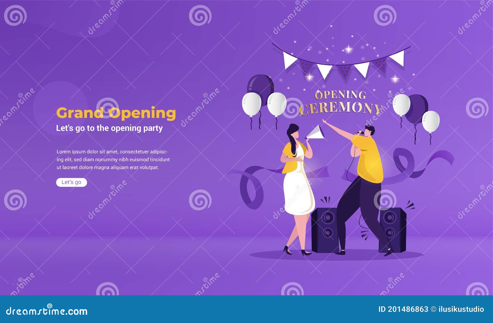 Grand Opening Ceremony Illustration Concept Stock Vector - Illustration ...