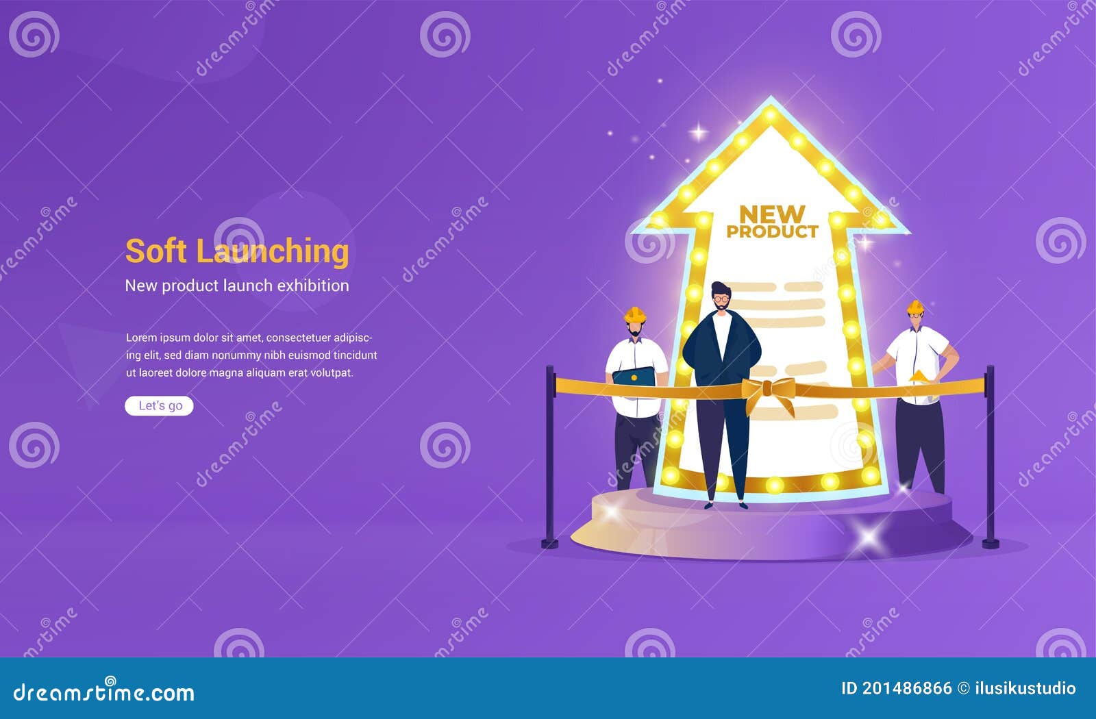 Soft Launching New Product Exhibition Illustration Concept Stock Vector ...