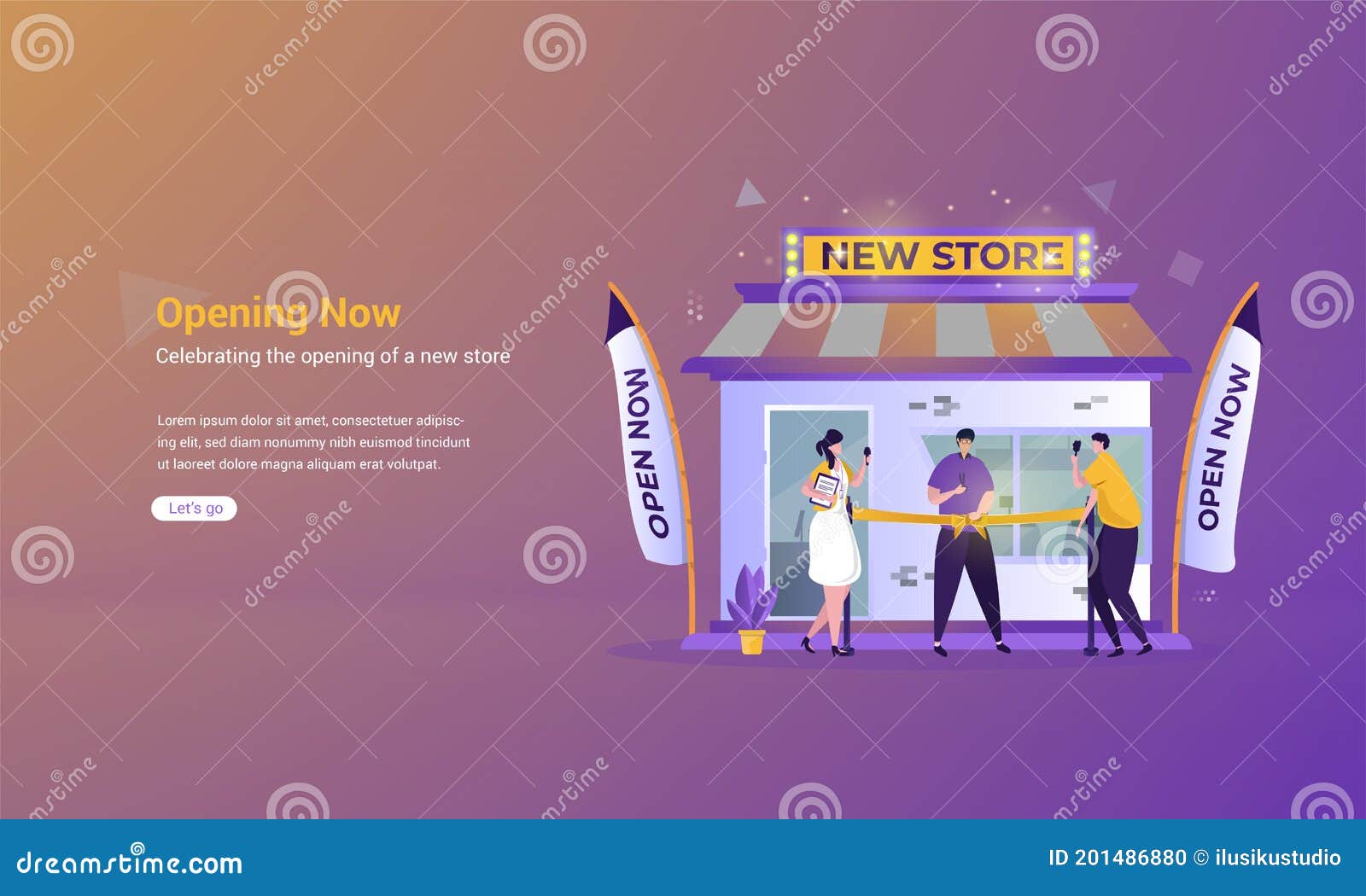 Illustration of Celebrating the Opening Ceremony Concept Stock Vector ...