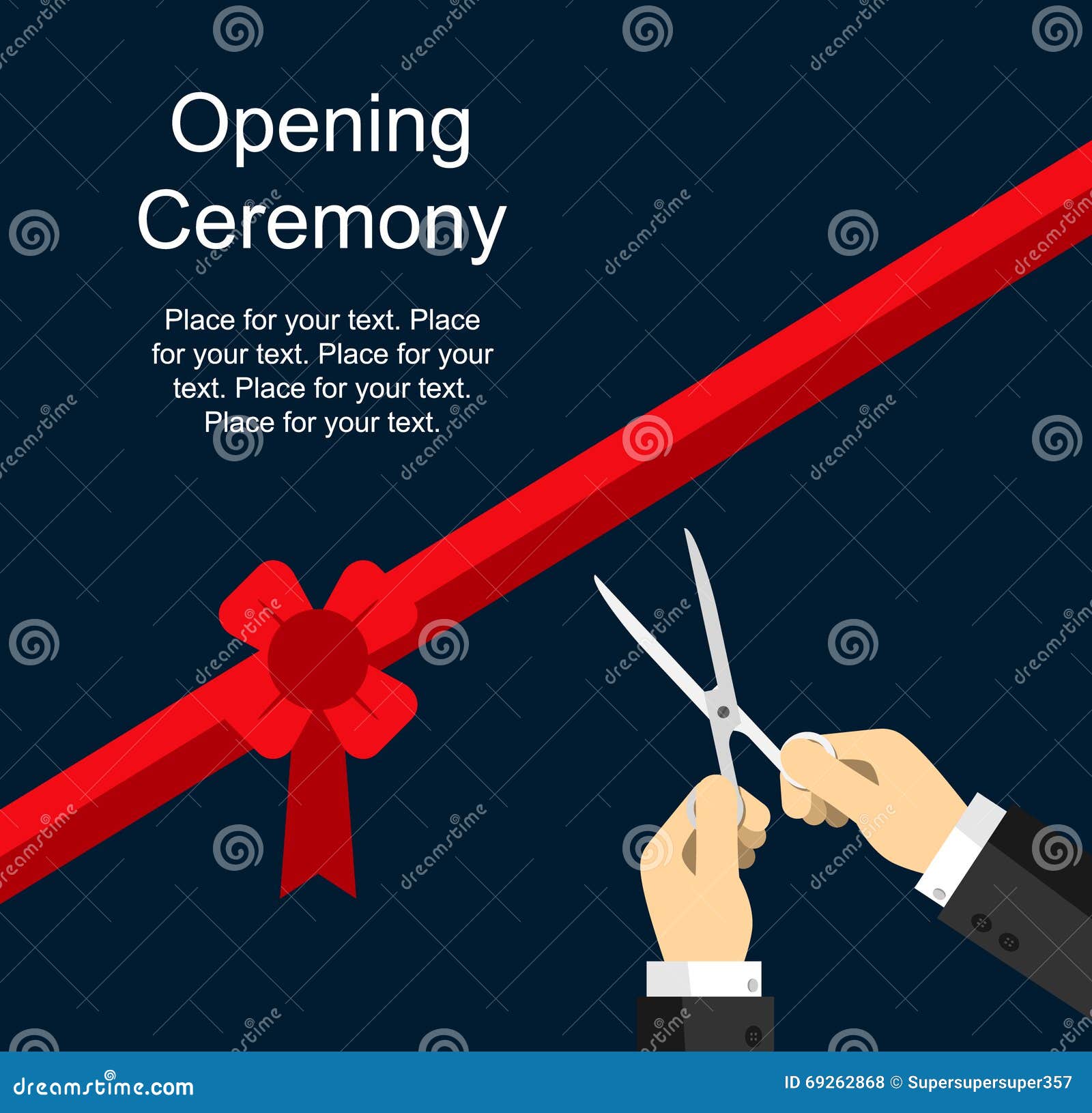 Opening Ceremony Flat Design Template for Official Events Stock Vector ...