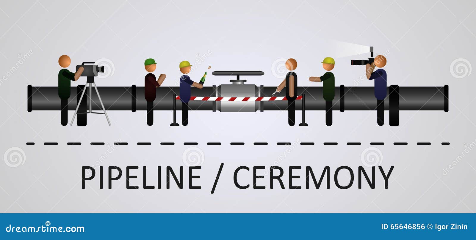 The Opening Ceremony of the Pipeline with the People Stock Vector ...