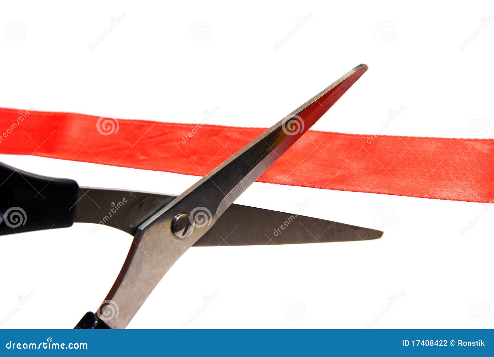 Opening Ceremony: Scissors Cutting a Red Ribbon Stock Photo - Image of ...