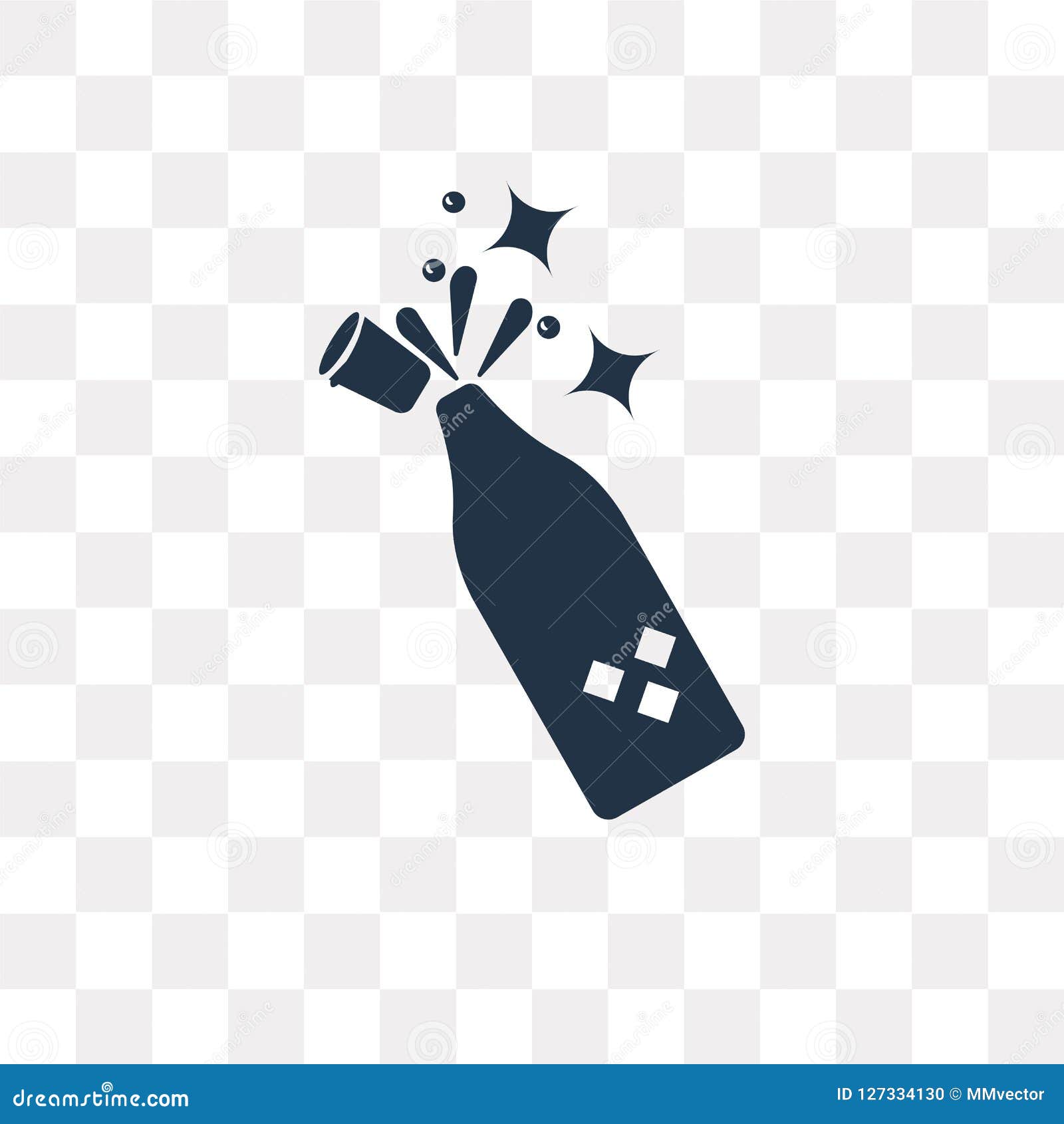 Opening Champagne Bottle Vector Icon Isolated On Transparent Background ...