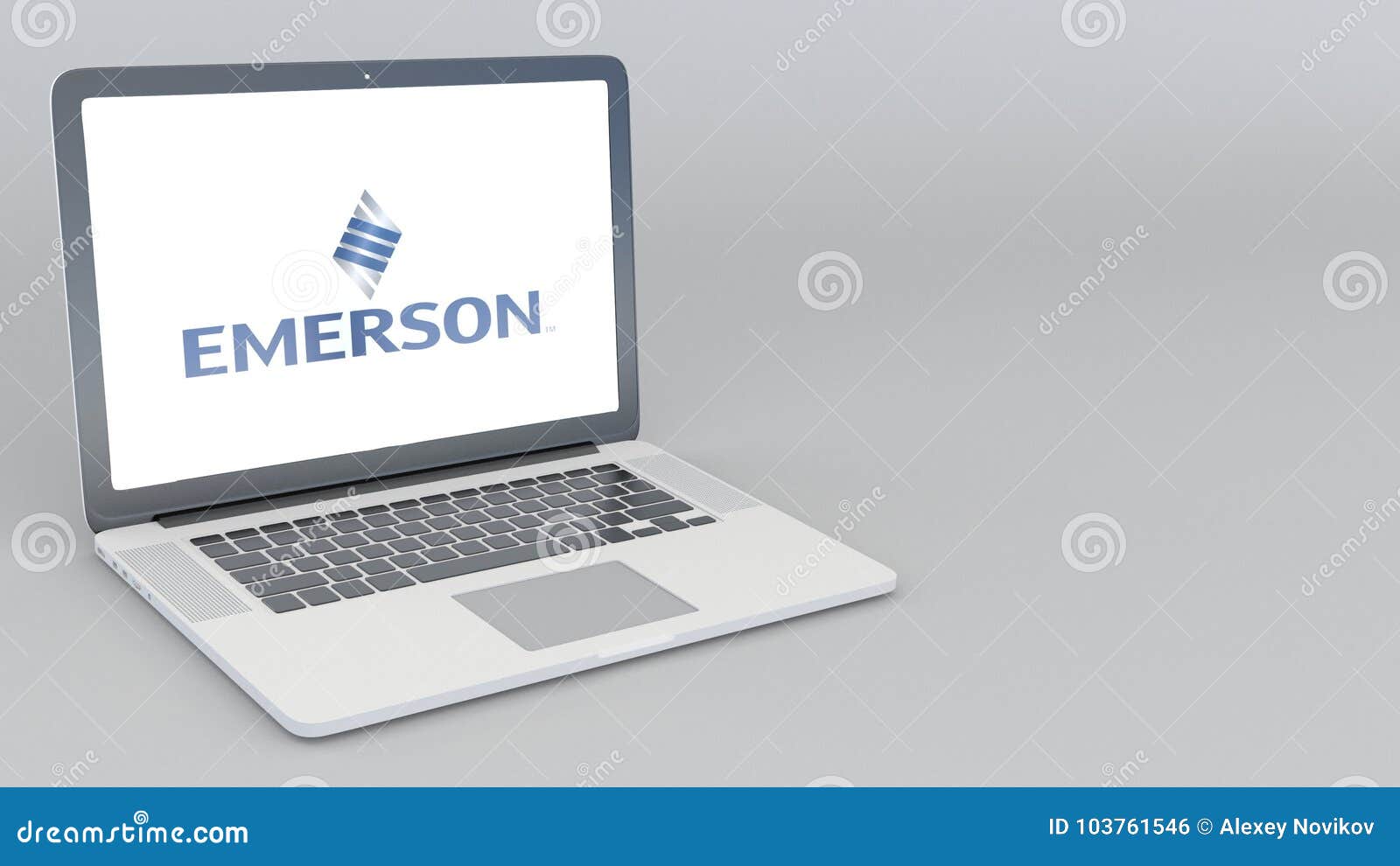 Opening and Closing Laptop with Emerson Electric Logo. 4K Editorial 3D ...