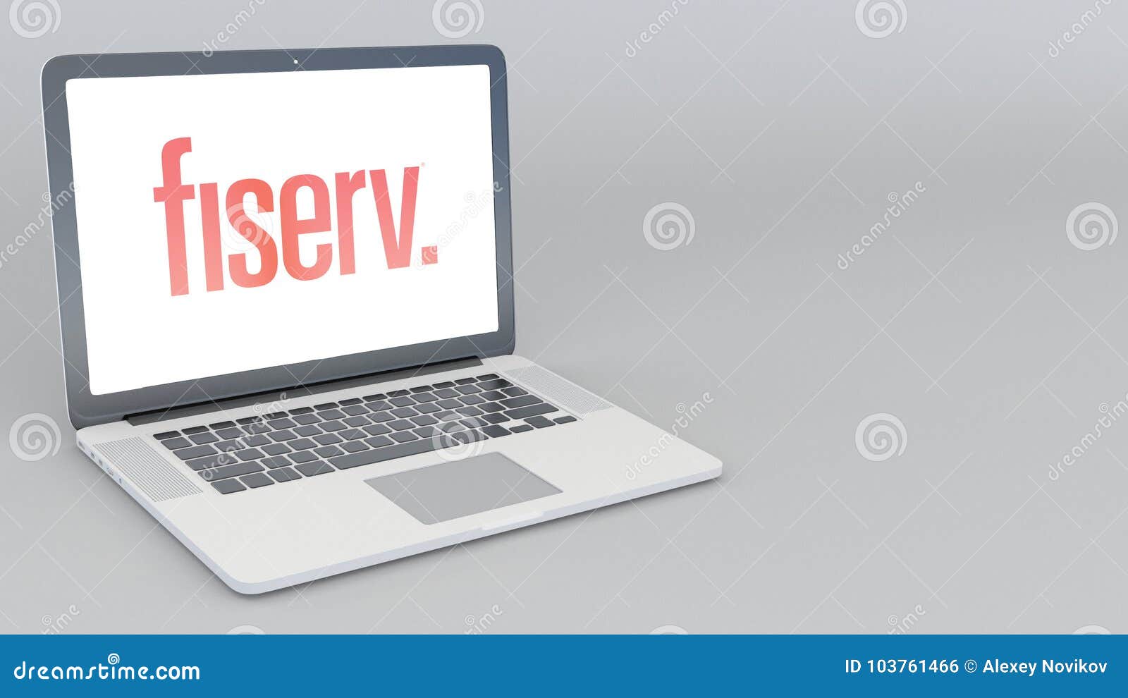 Opening and Closing Laptop with Fiserv Logo. 4K Editorial 3D Rendering ...
