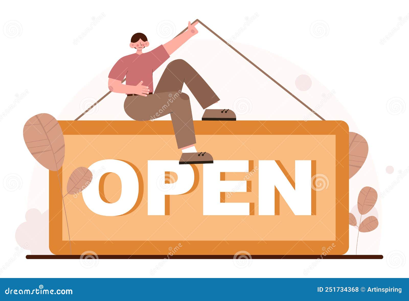 Opening Concept. Character Open Something New Stock Vector ...