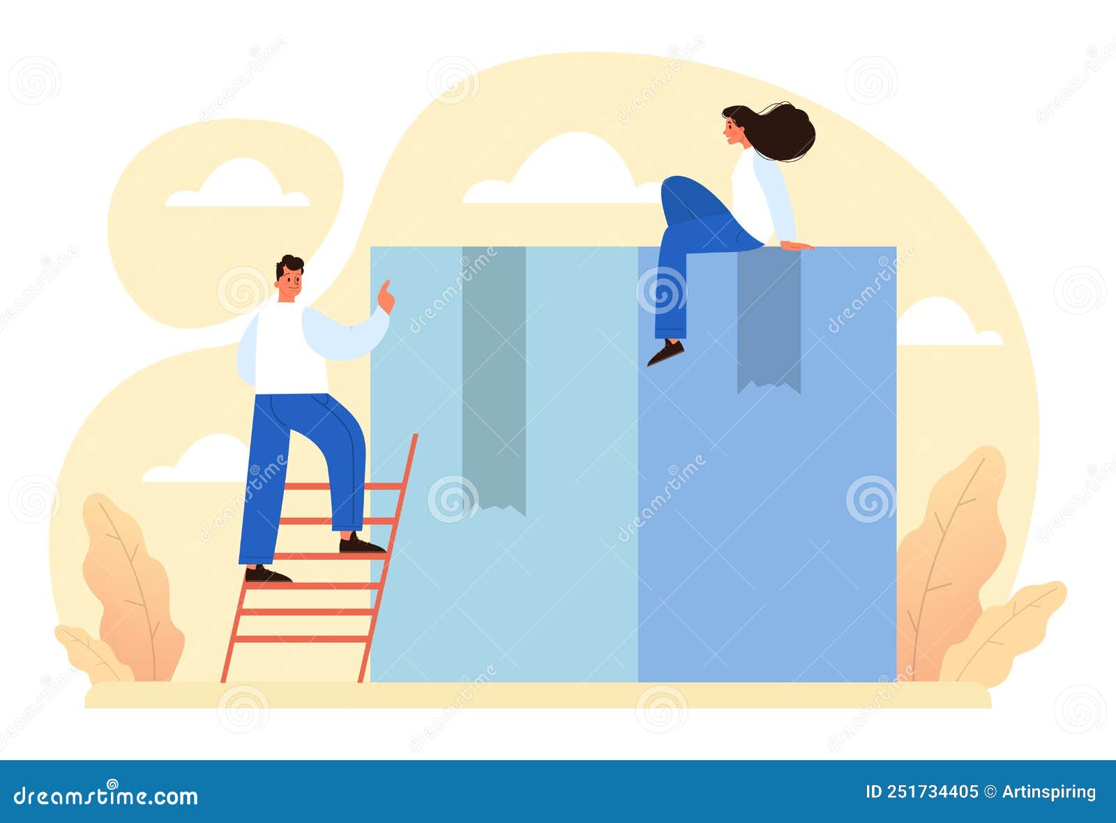 Opening Concept. Character Open Something New Stock Vector ...