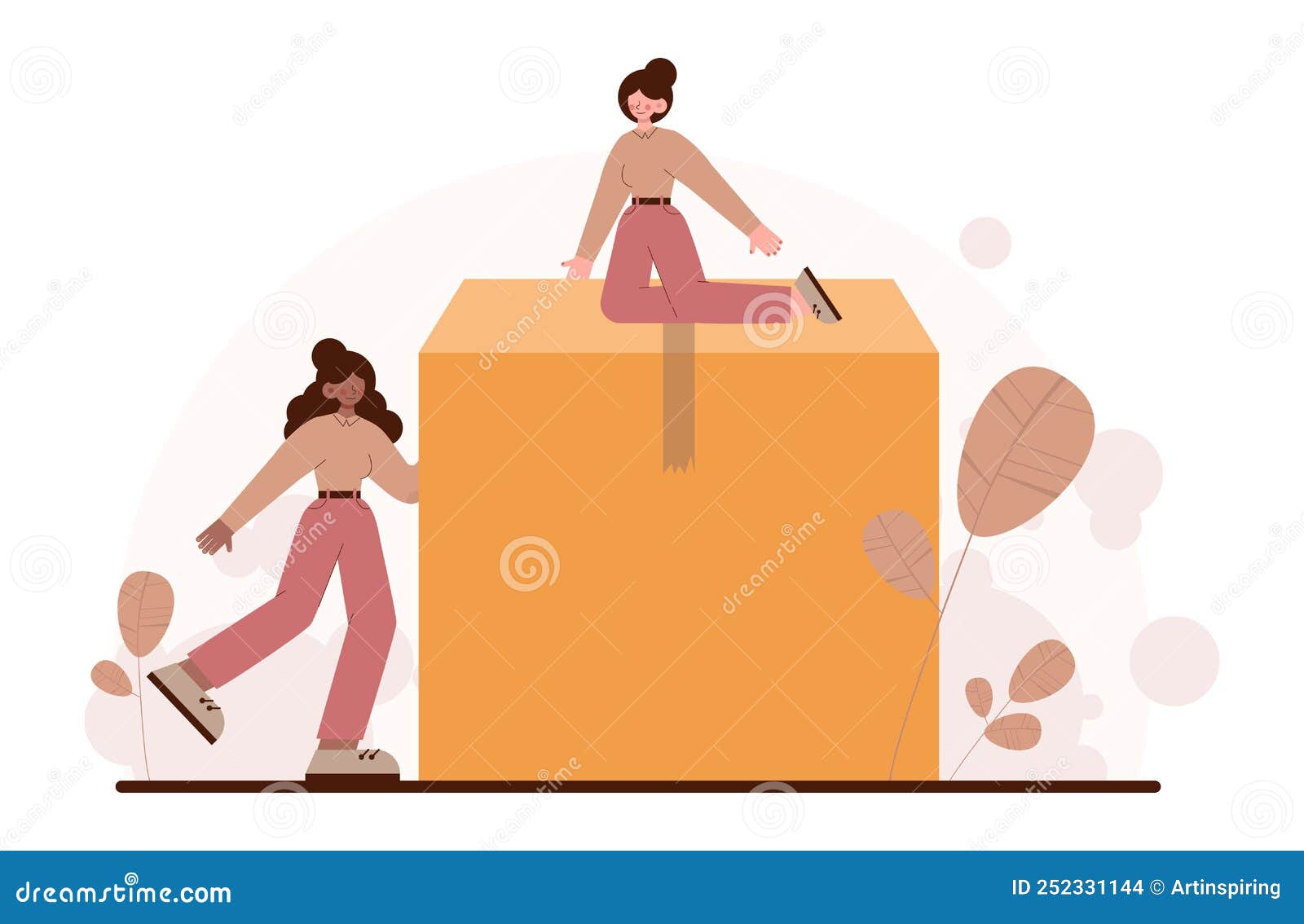 Opening Concept. Character Open Something New Stock Vector ...