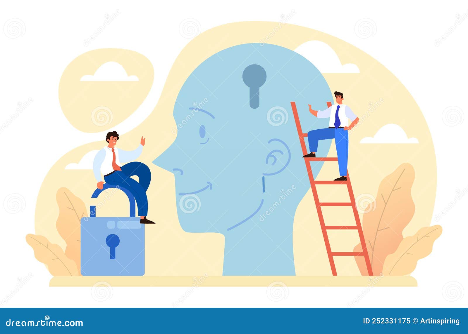 Opening Concept. Character Open Something New Stock Vector ...