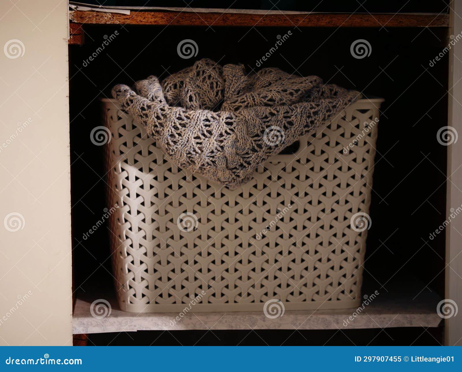Opening Cupboard with Storage Box Stock Image - Image of tidy, small ...