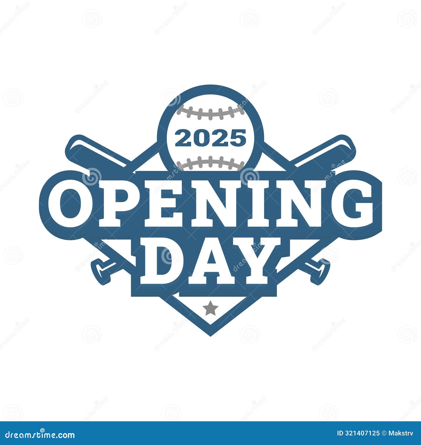 Opening Day, Baseball Logo, Emblem. Stock Illustration - Illustration ...