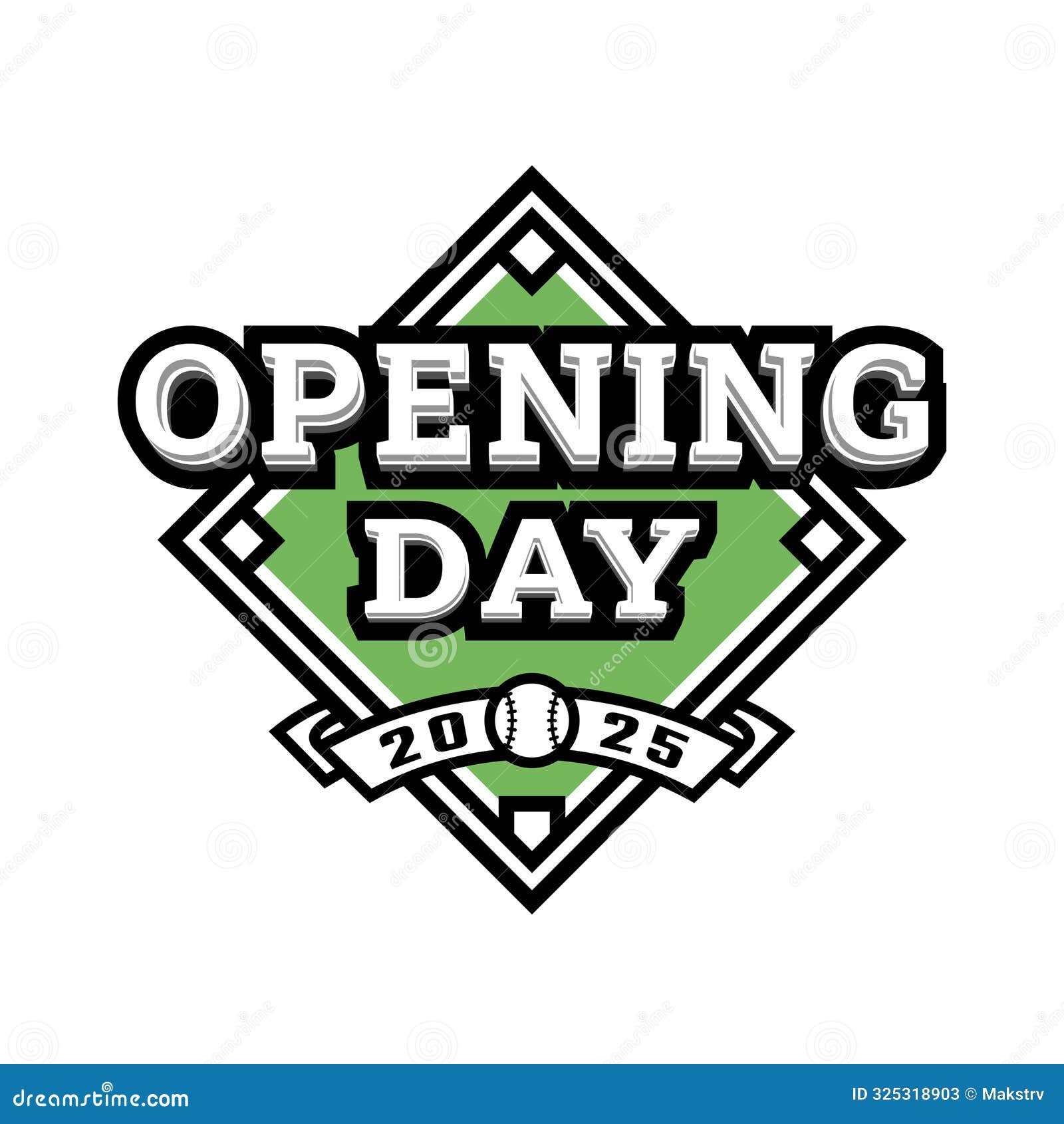 Opening Day, Baseball Logo, Emblem. Stock Vector - Illustration of ...