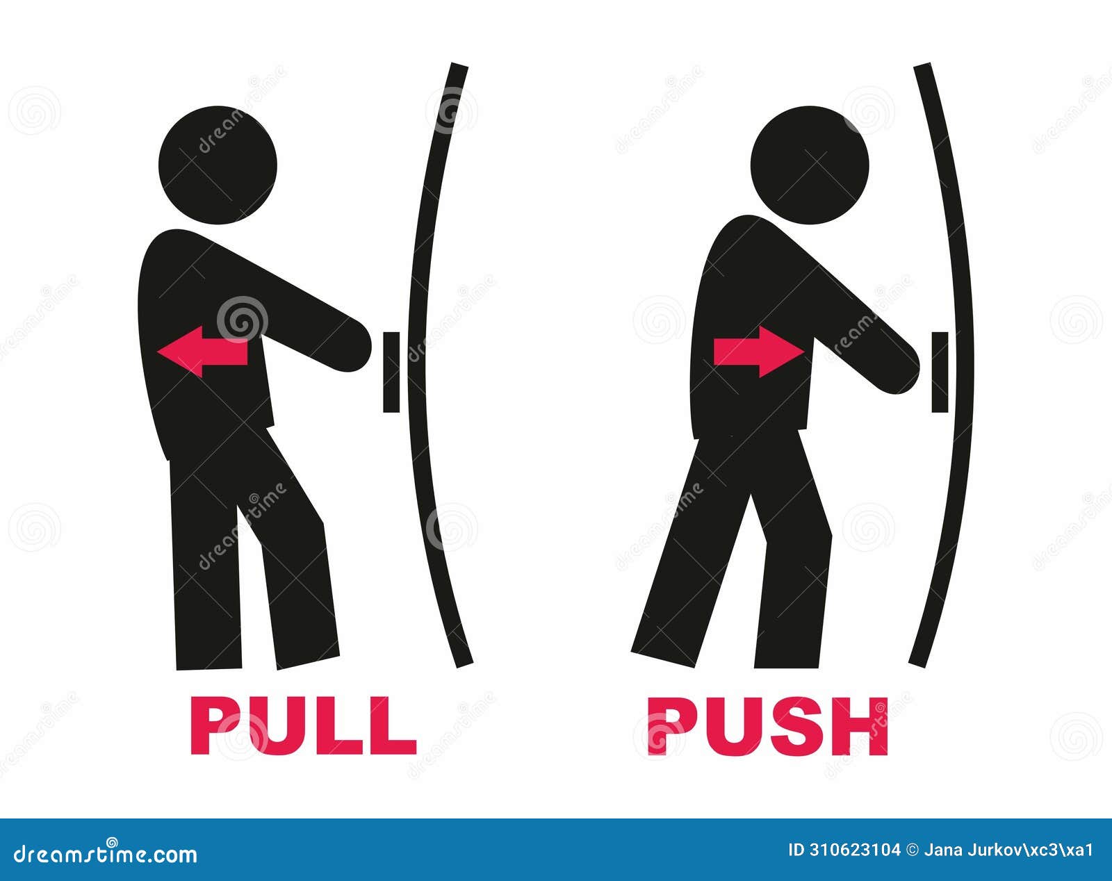 Push-and-pull Line Icons Collection. Tugging, Wrestling, Dragging ...