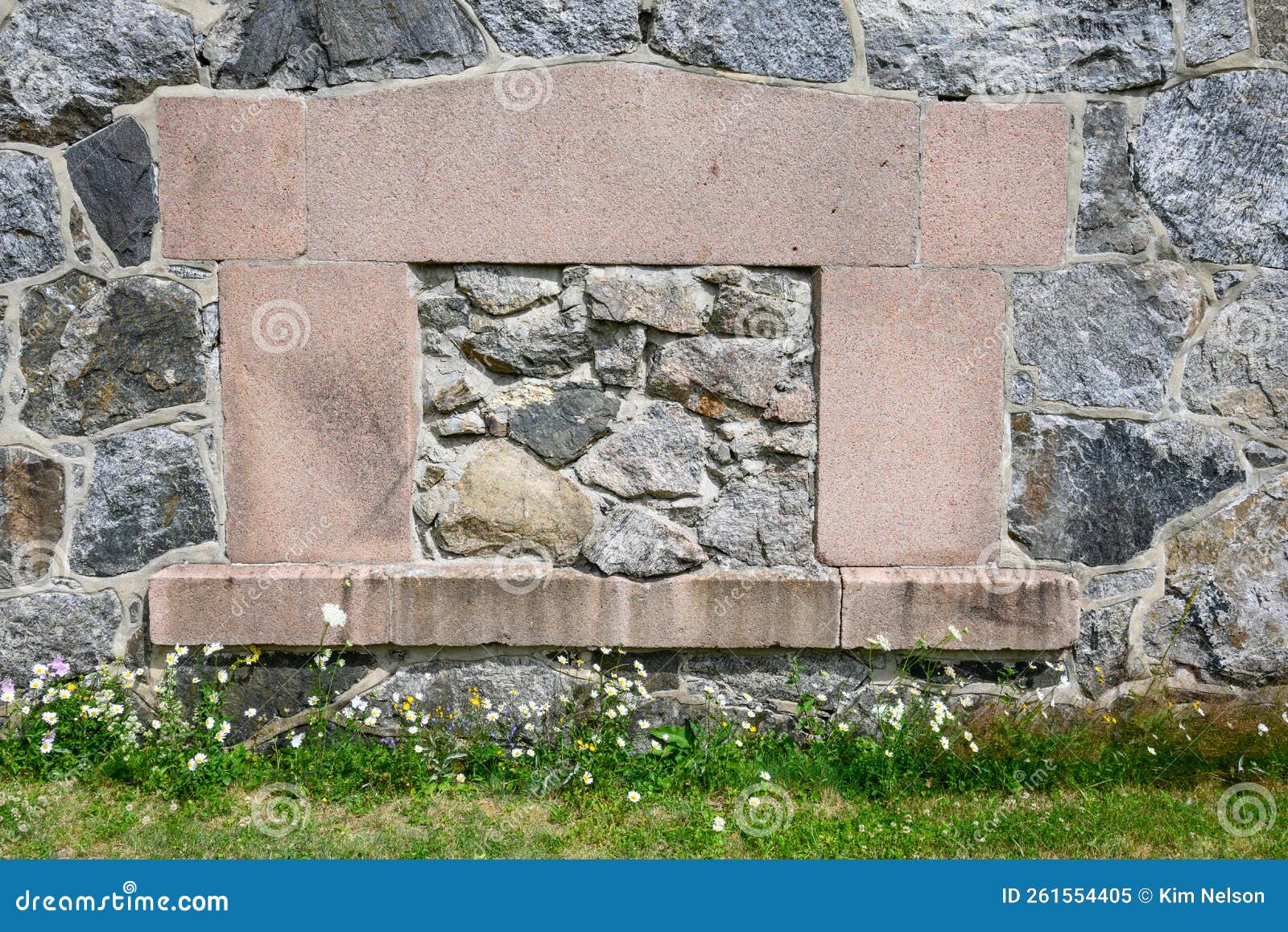 Opening in Historic Stone Wall Closed Up with Stone Masonry Work Stock ...