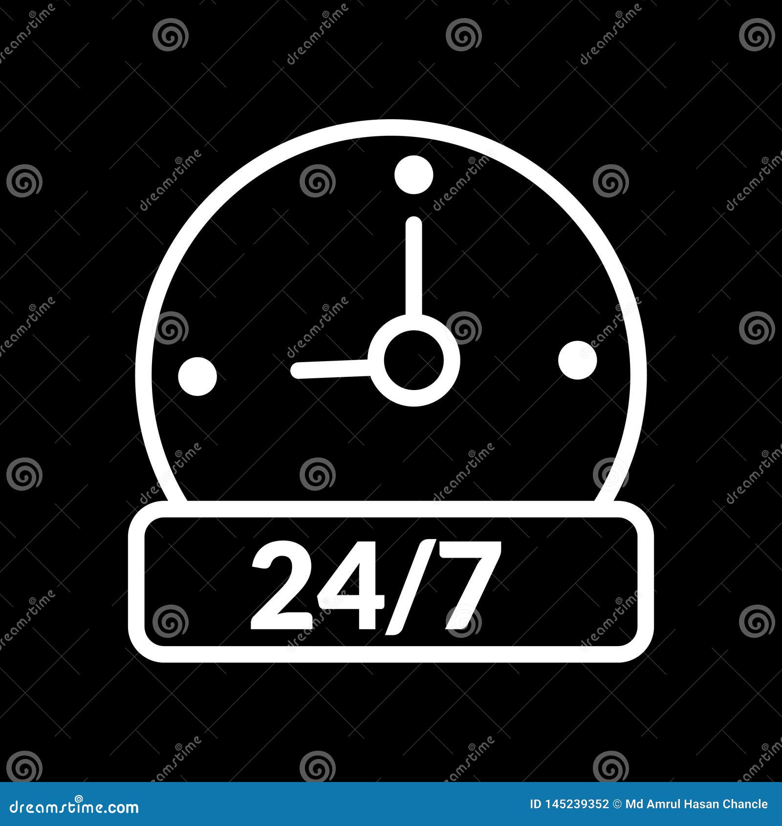 Opening Hour- White Linear Opening Hour Vector Illustration Symbol Icon ...