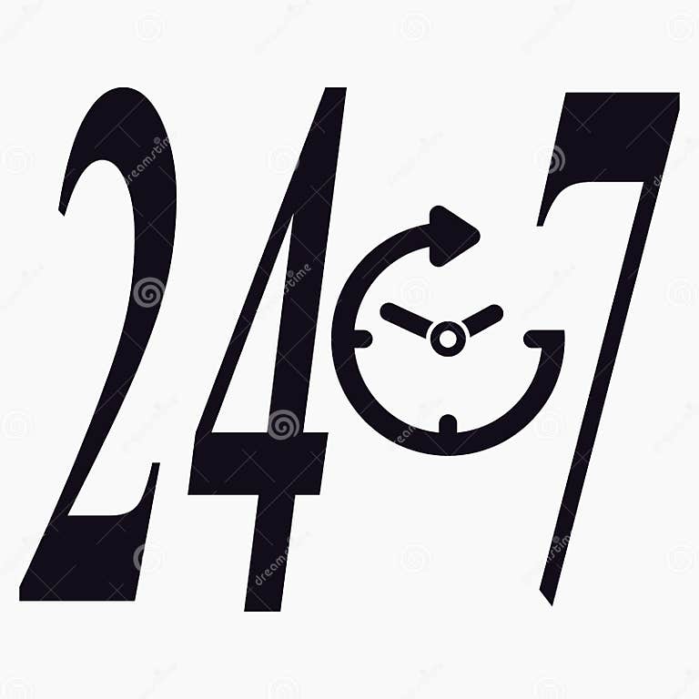 Opening Hours Around the Clock Stock Vector - Illustration of watch ...