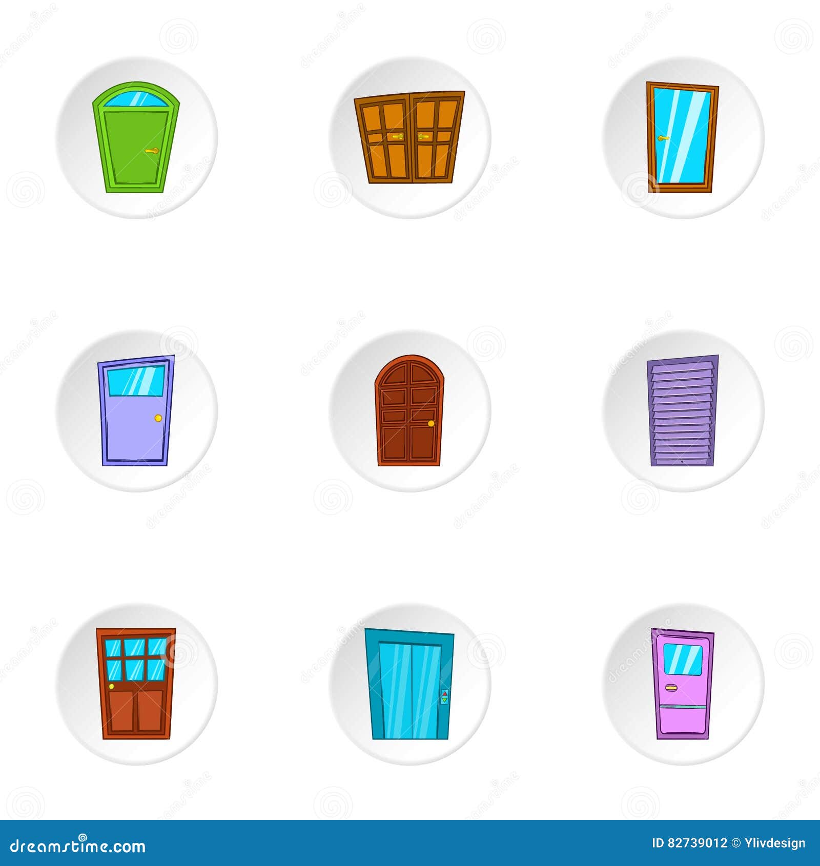 Opening Icons Set, Cartoon Style Stock Vector - Illustration of ...