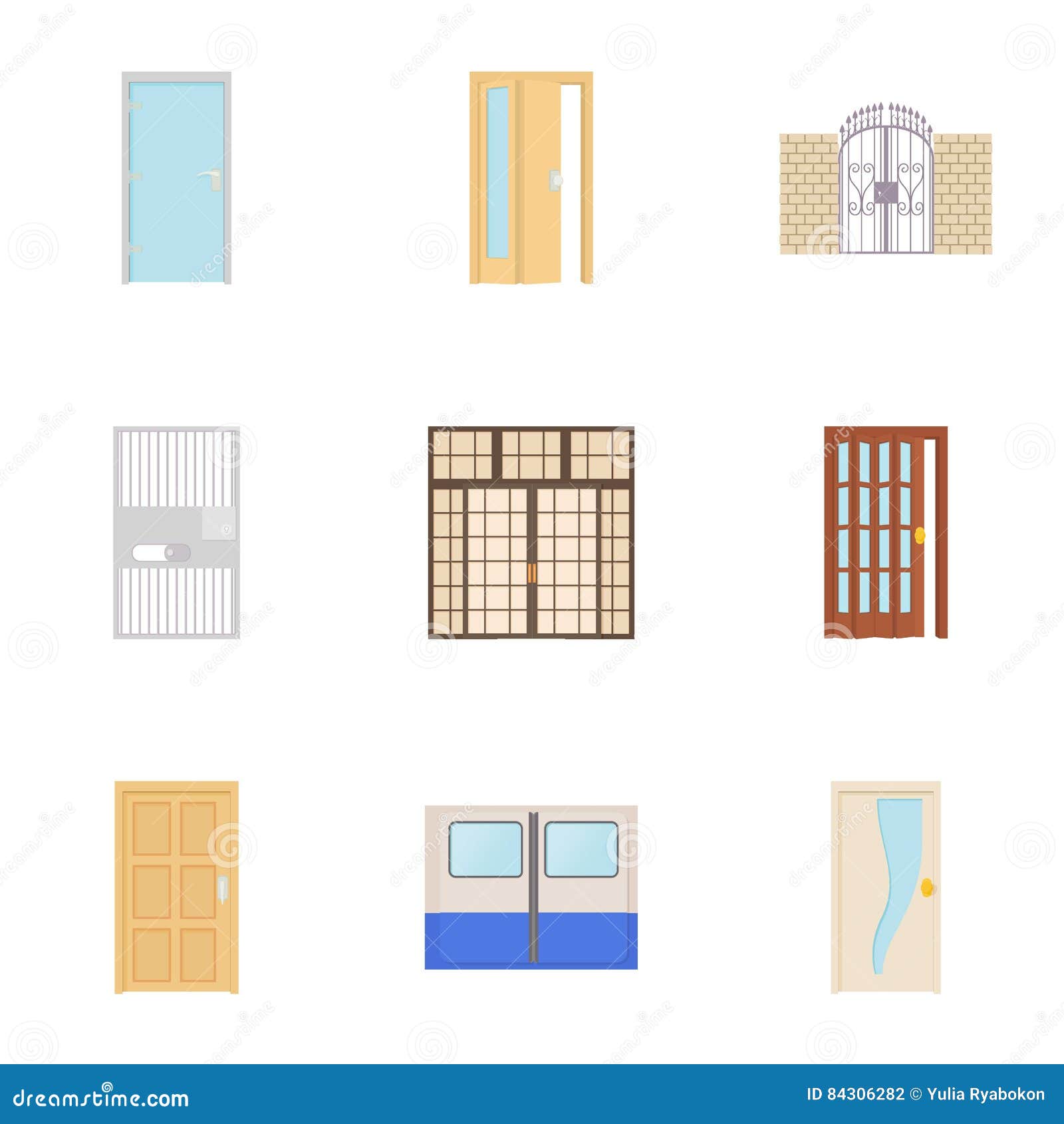 Opening Icons Set, Cartoon Style Stock Vector - Illustration of icon ...