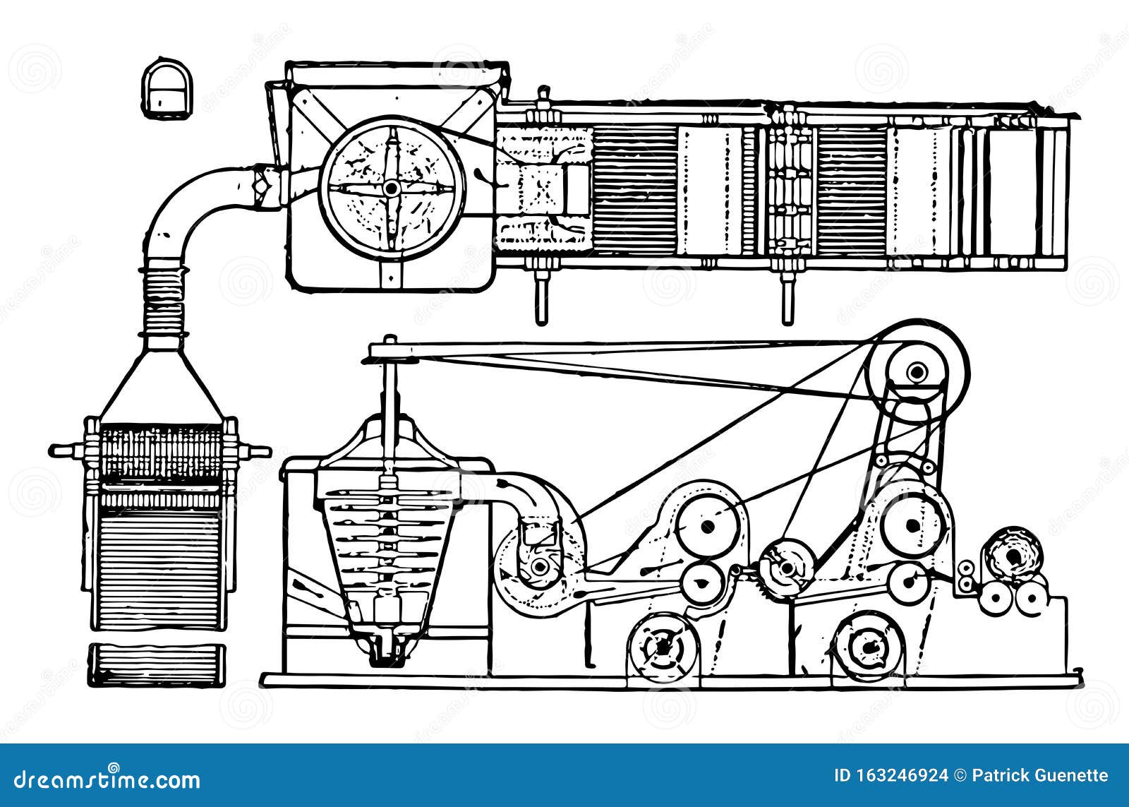 Opening Machine, Vintage Illustration Stock Vector - Illustration of ...