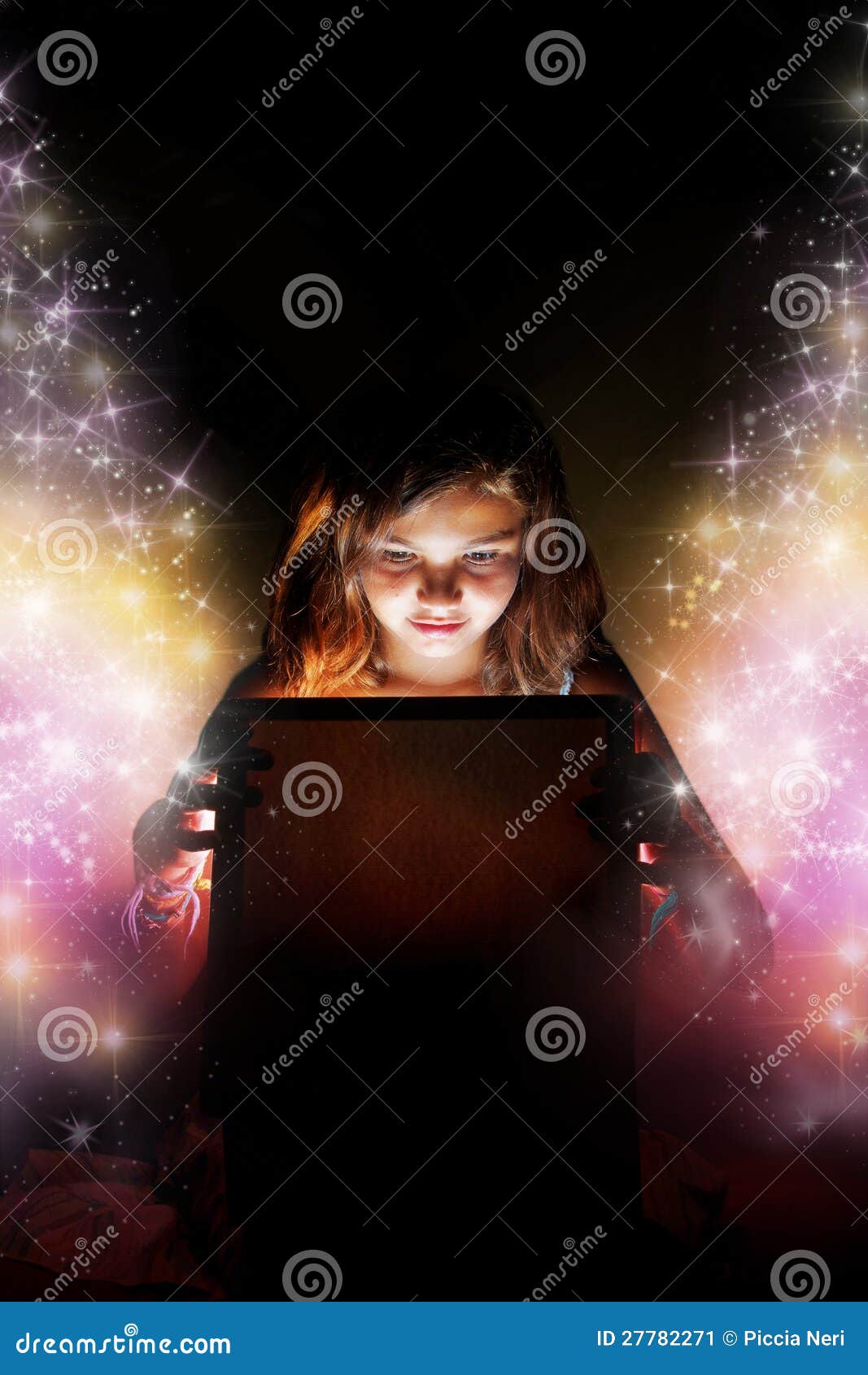 Opening the magic box stock image. Image of birthday - 27782271