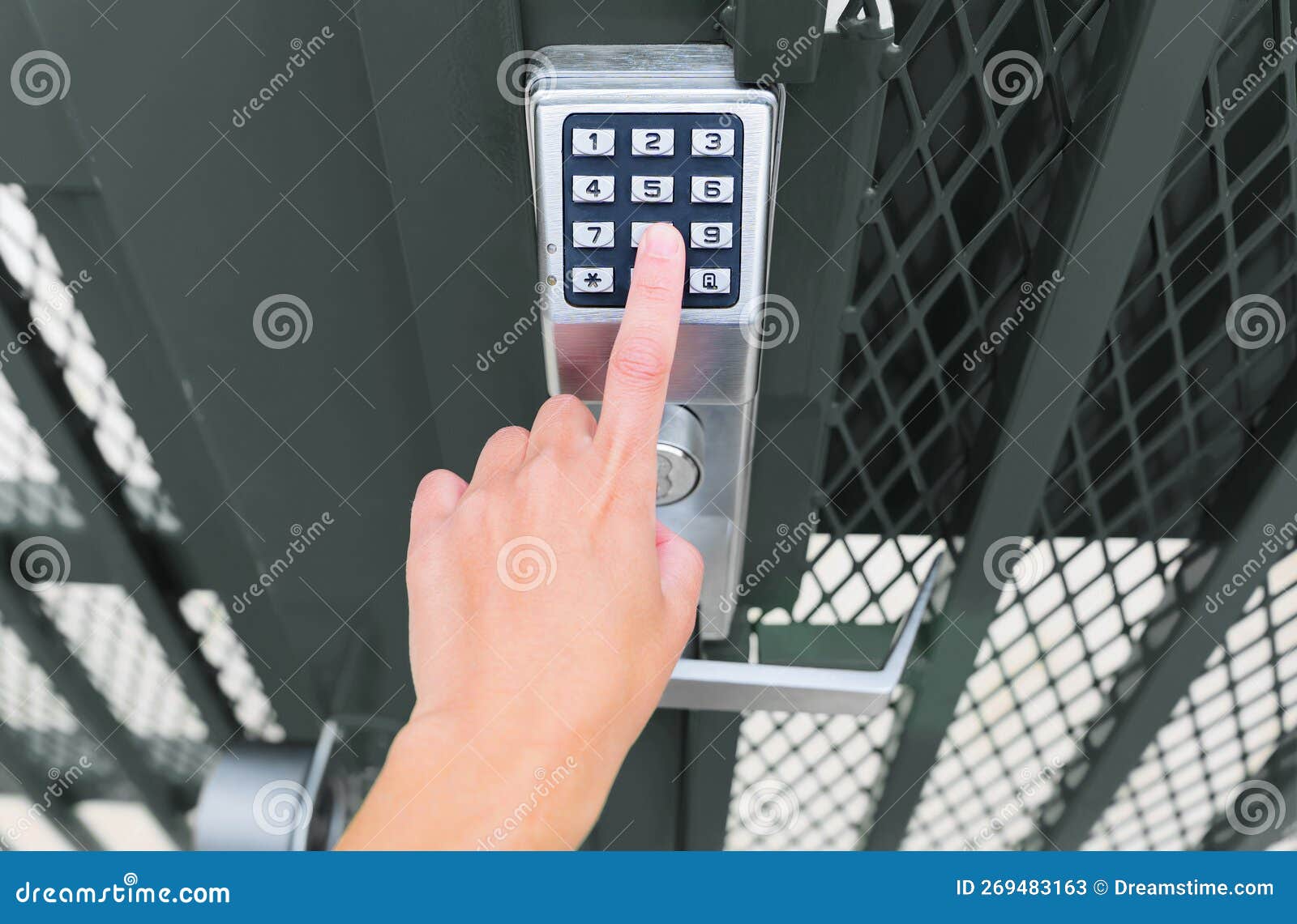 Opening a Mechanical Keypad Gate Lock Stock Image - Image of system ...