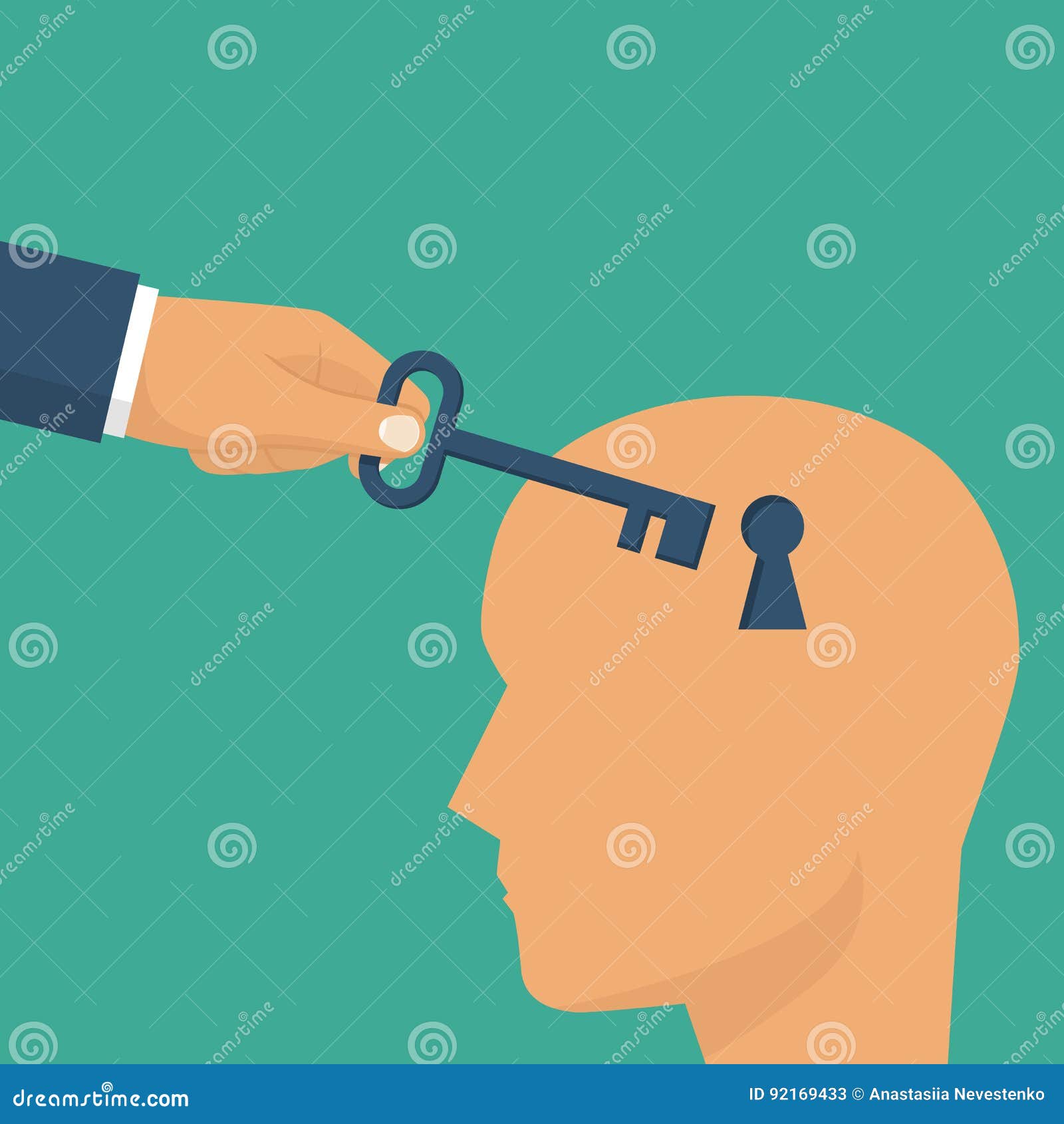 Opening mind concept stock vector. Illustration of mind - 92169433