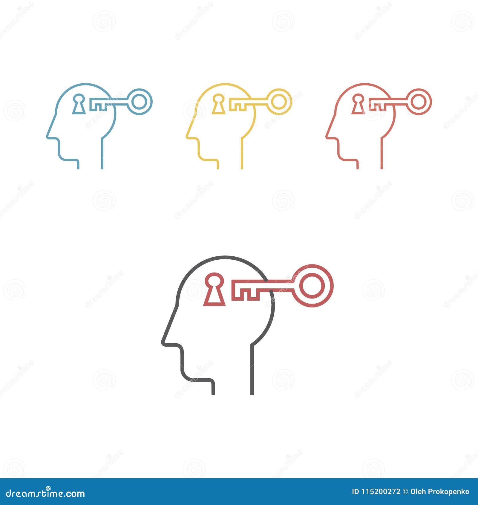 Opening Mind Concept. Vector Illustration Stock Vector - Illustration ...