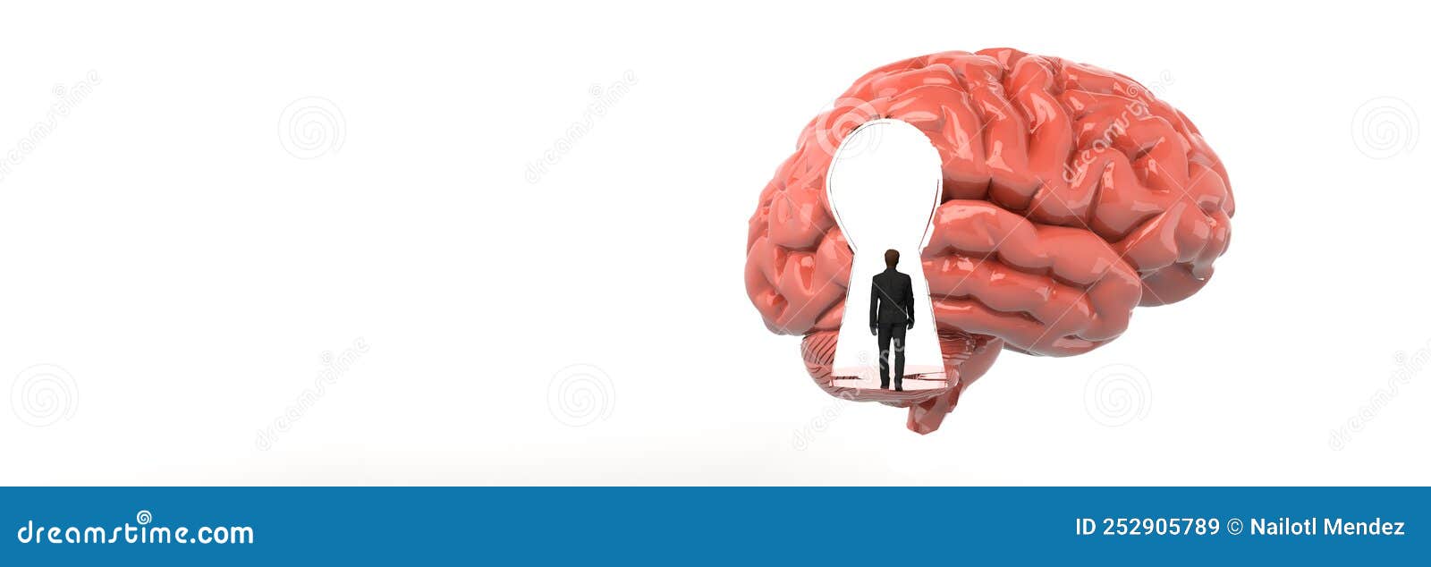 Opening Mind with a Key Concept 3d Rendering Stock Illustration ...