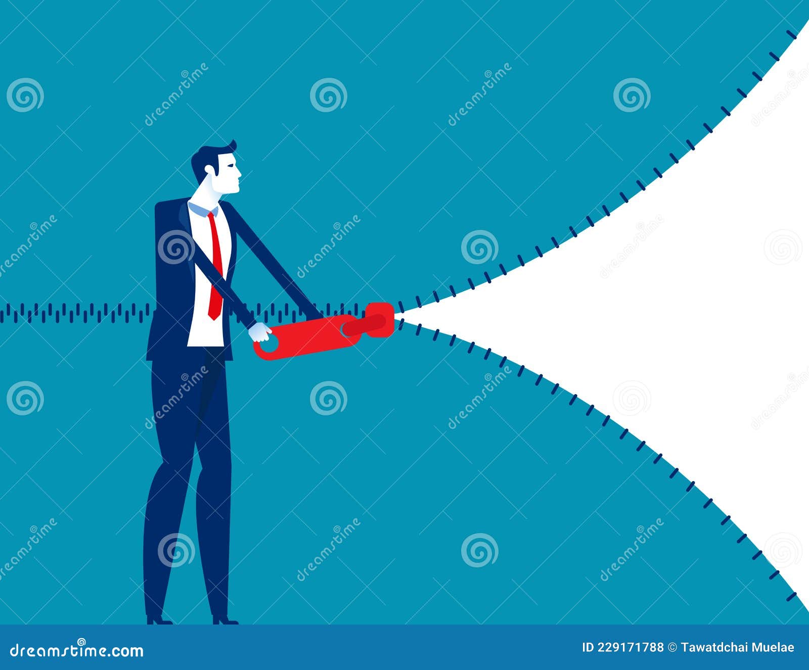 Opening a New Business or Project. Unlock and Opens Zipper Stock Vector ...